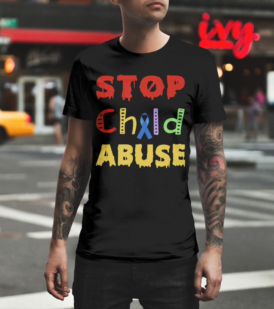 STOP Child Abuse Awareness Blue T-Shirt