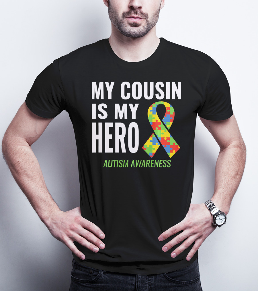 My Cousin Is My Hero Autism Awareness Puzzle T-Shirt