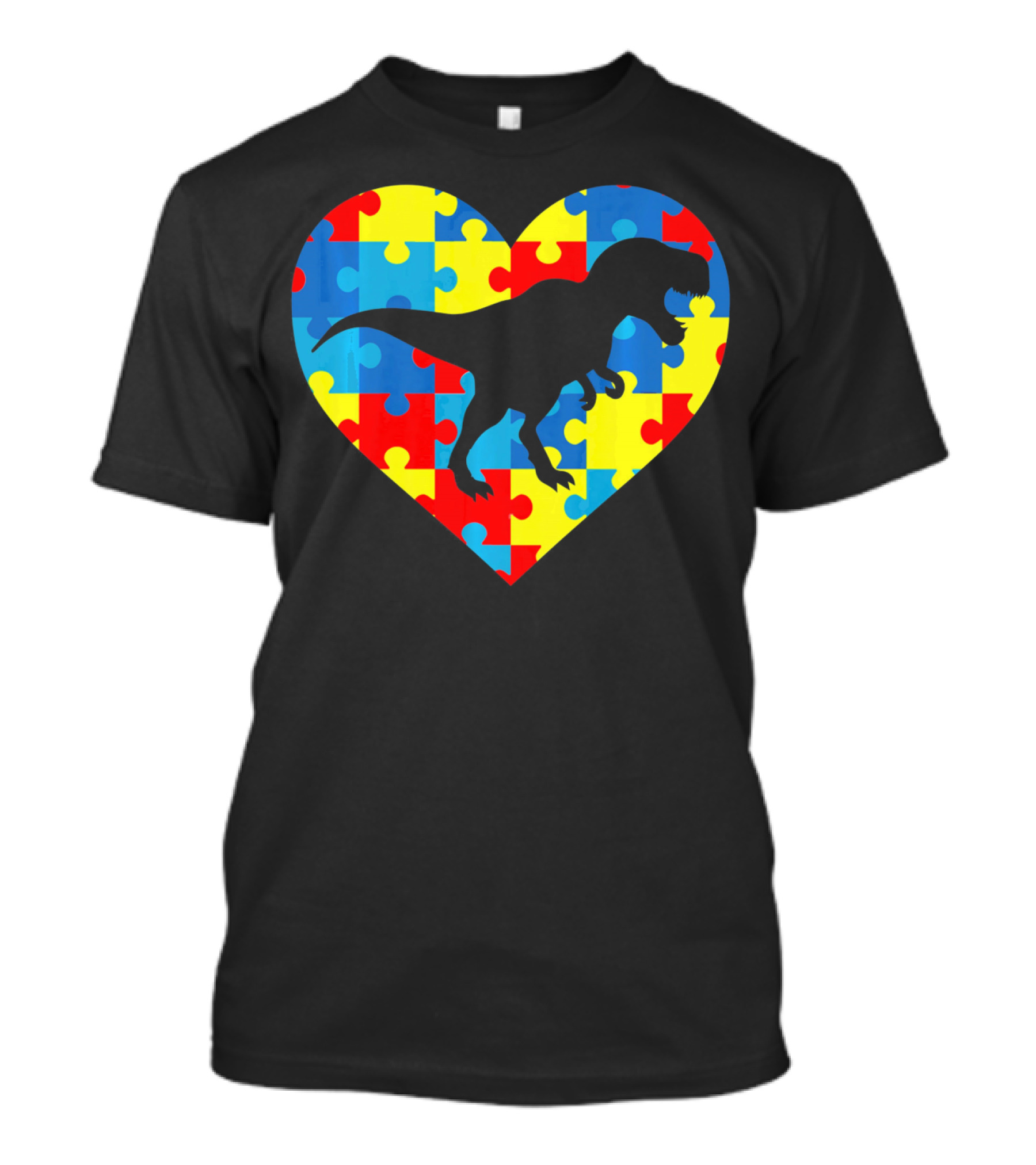 Autism Rex Heart Puzzle Dinosaur Awareness T-Shirt