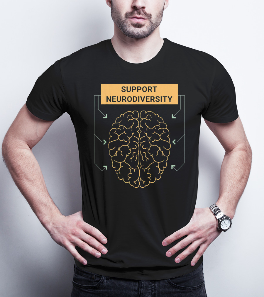 Support Neurodiversity Autism Awareness Brain Arrows T-Shirt