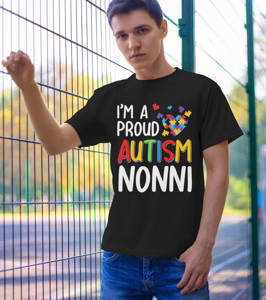 I'm A Proud Autism Nonni Puzzle Heart T-Shirt