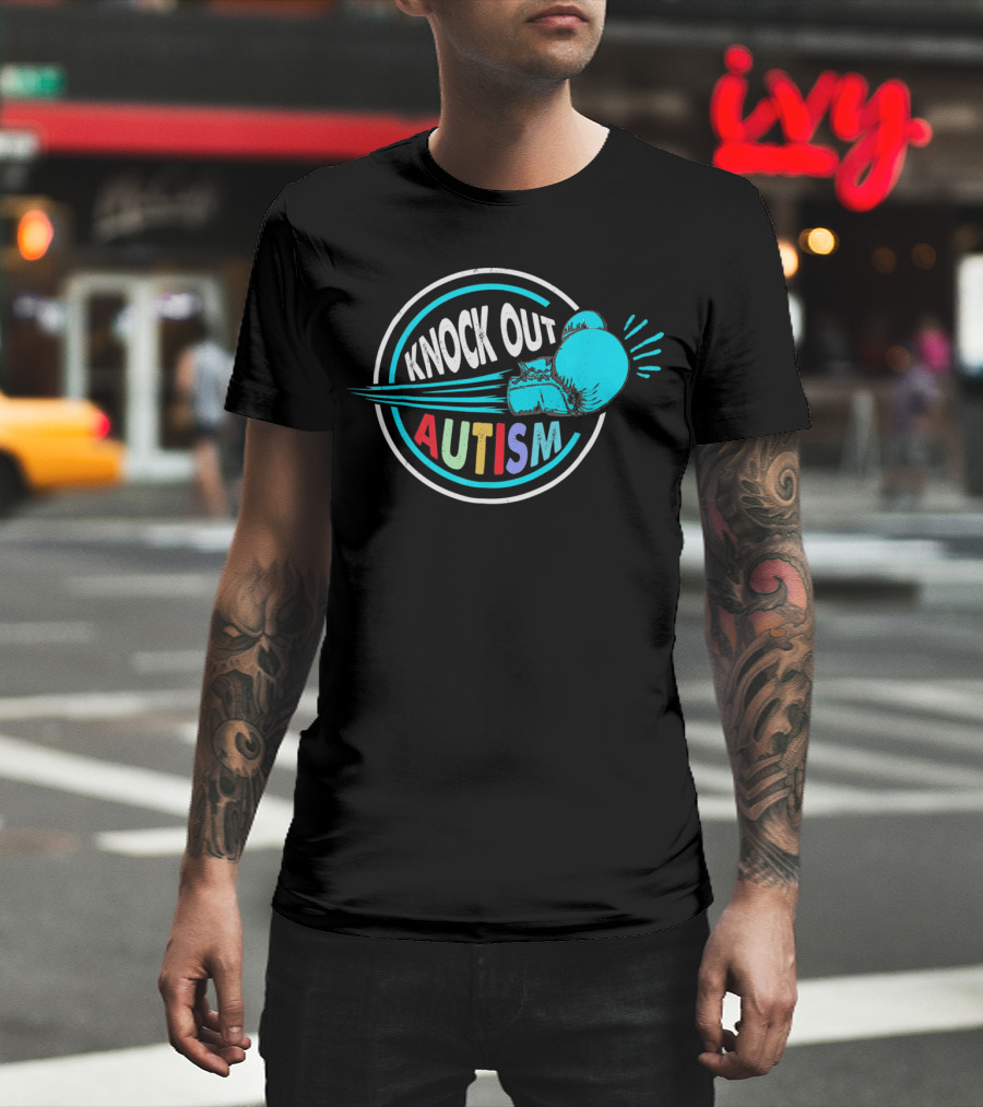 Knock Out Autism Boxing Awareness T-Shirt