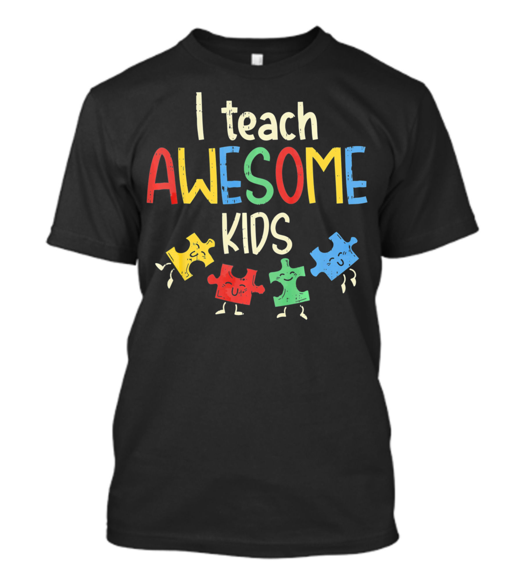 I Teach Awesome Kids Autism Special Puzzle Piece T-Shirt