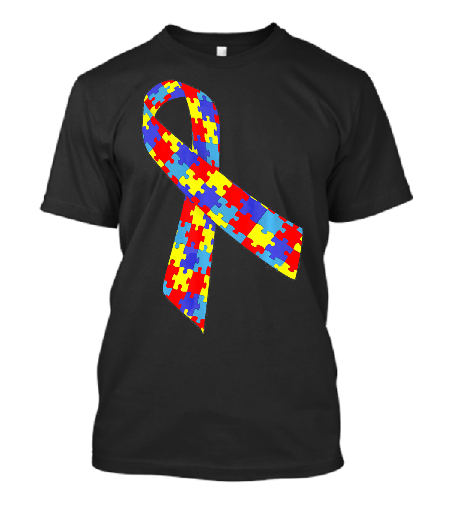 Autism Awareness Puzzle Piece Ribbon Multicolor T-Shirt