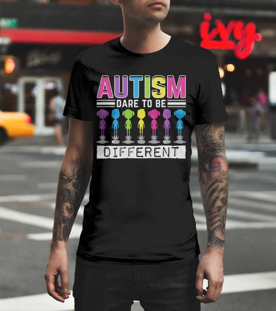 Autism Dare To Be Different Colorful Figures T-Shirt
