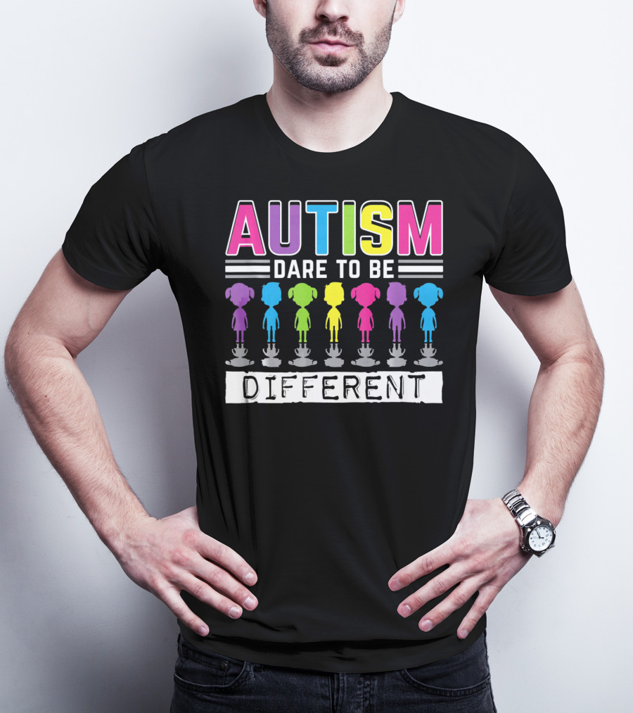 Autism Dare To Be Different Colorful Figures T-Shirt