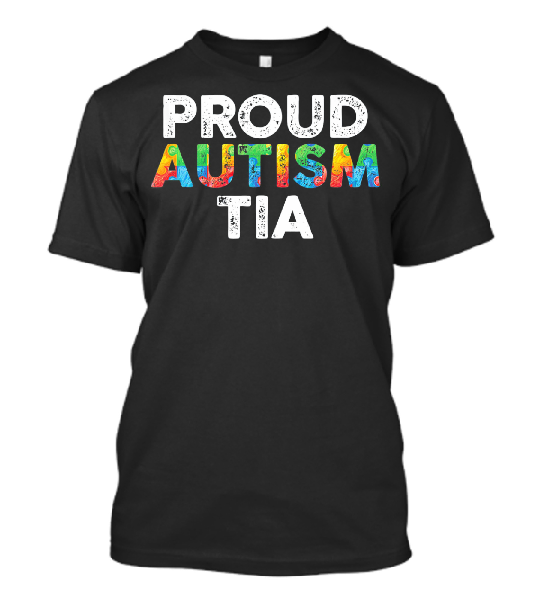 Proud Autism Tia Autism Awareness Colorful Puzzle T-Shirt