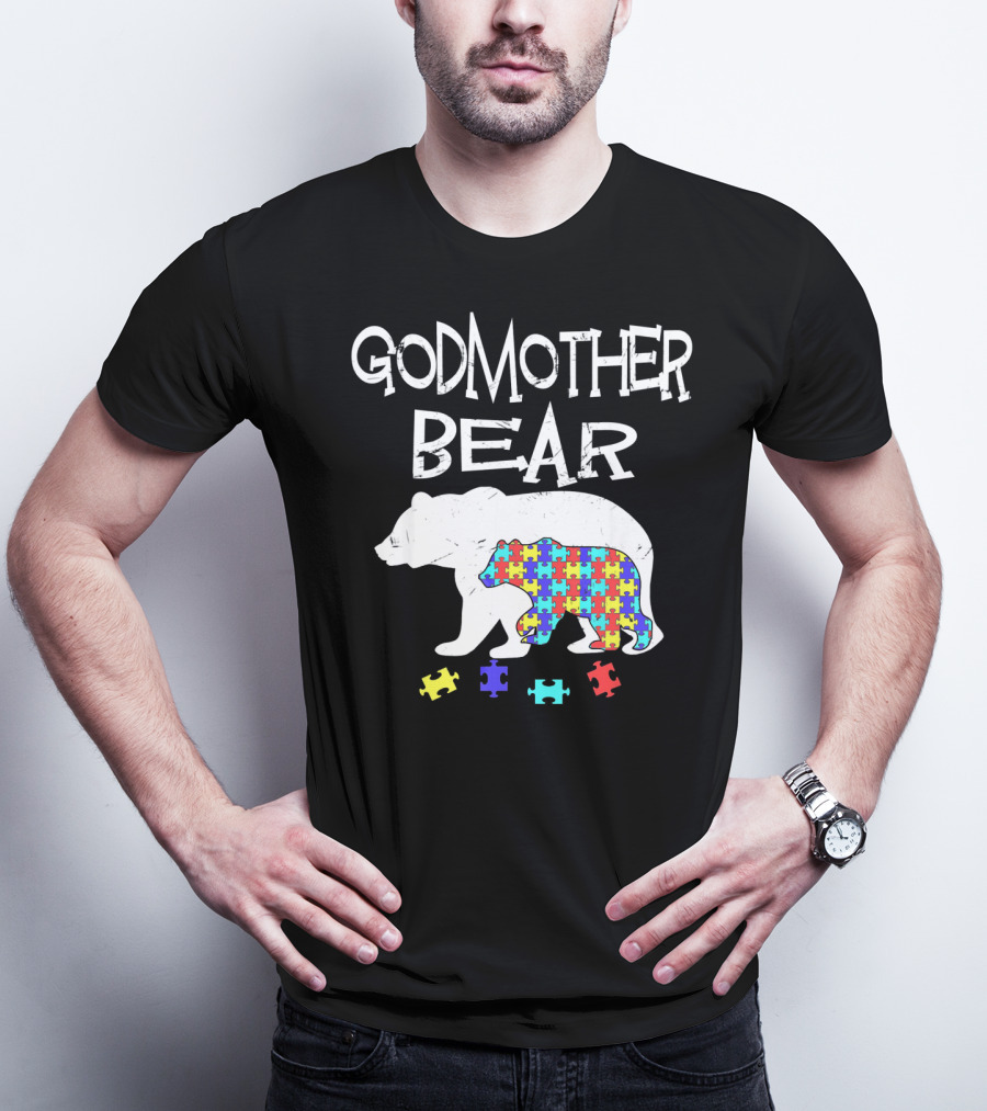 Godmother Bear Puzzle Autism Awareness T-Shirt
