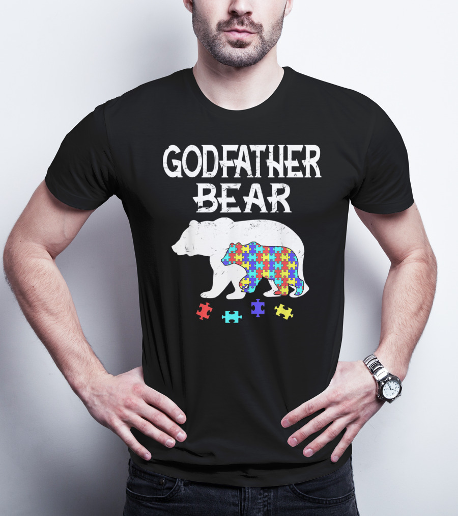 Godfather Bear Autism Awareness Puzzle T-Shirt
