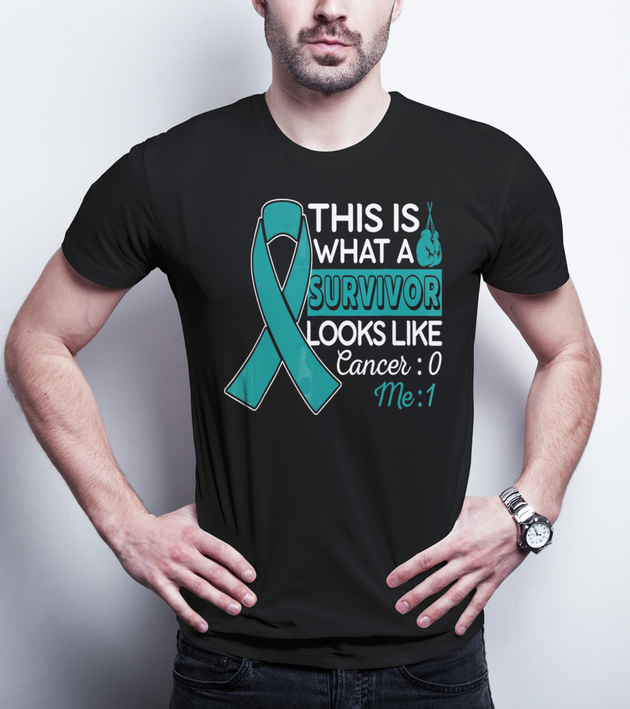 This Is What A Survivor Looks Like Cancer 0 Me 1 T-Shirt