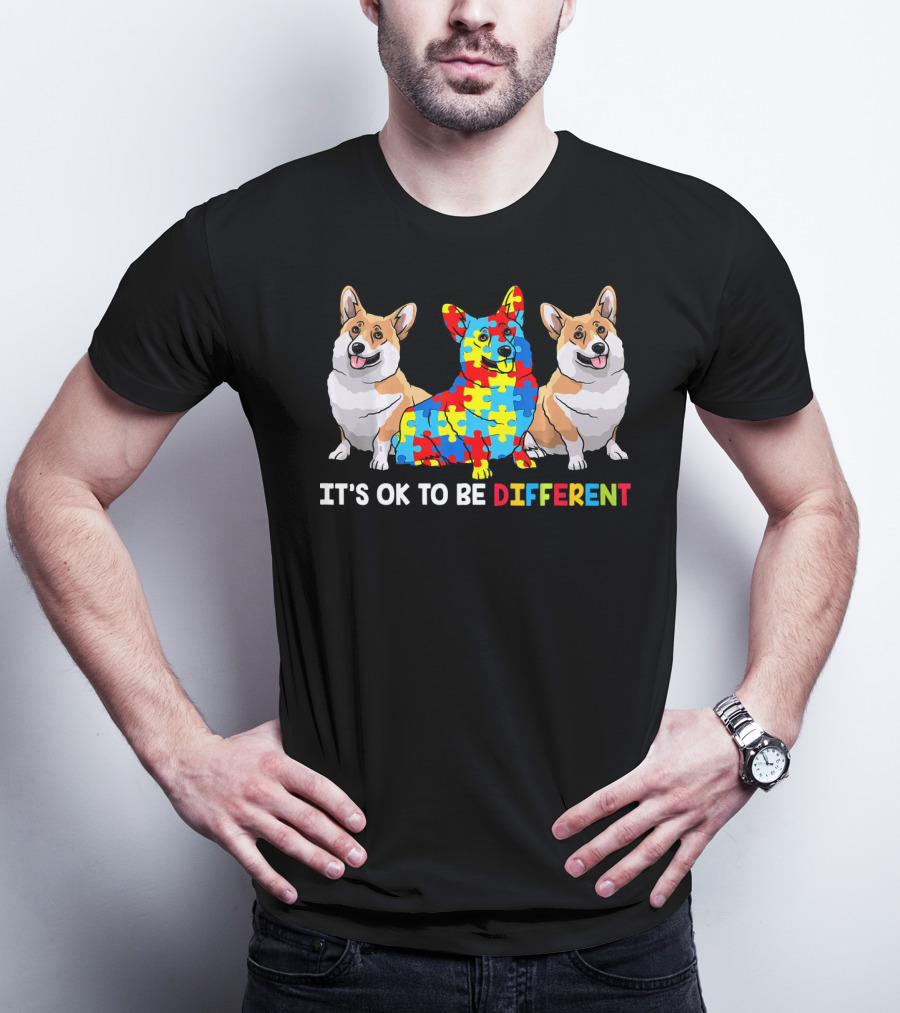 It's OK To Be Different Corgi Autism Awareness T-Shirt