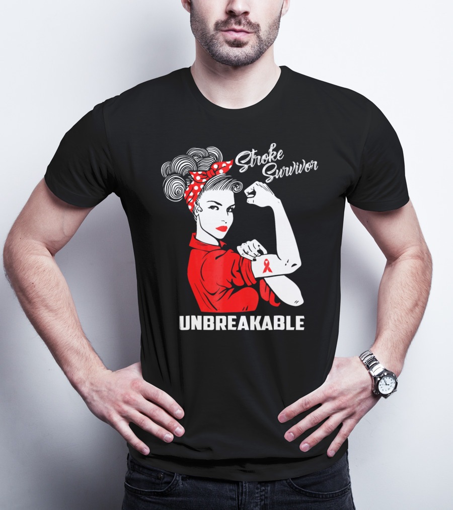 Stroke Survivor Unbreakable Rosie The Riveter T-Shirt