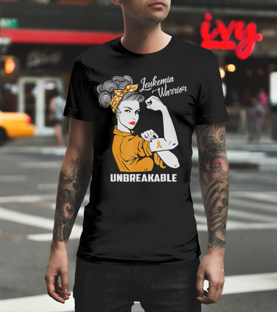 Leukemia Warrior Unbreakable Rosie The Riveter T-Shirt