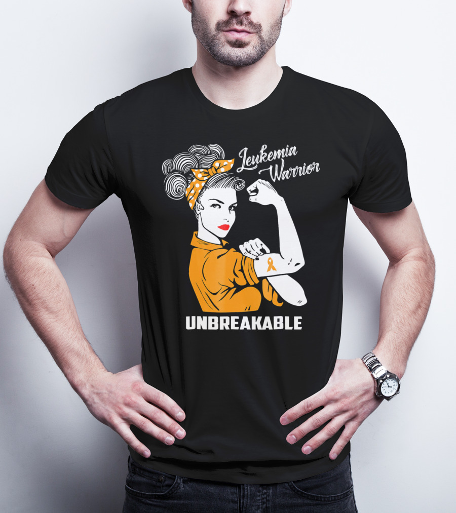 Leukemia Warrior Unbreakable Rosie The Riveter T-Shirt