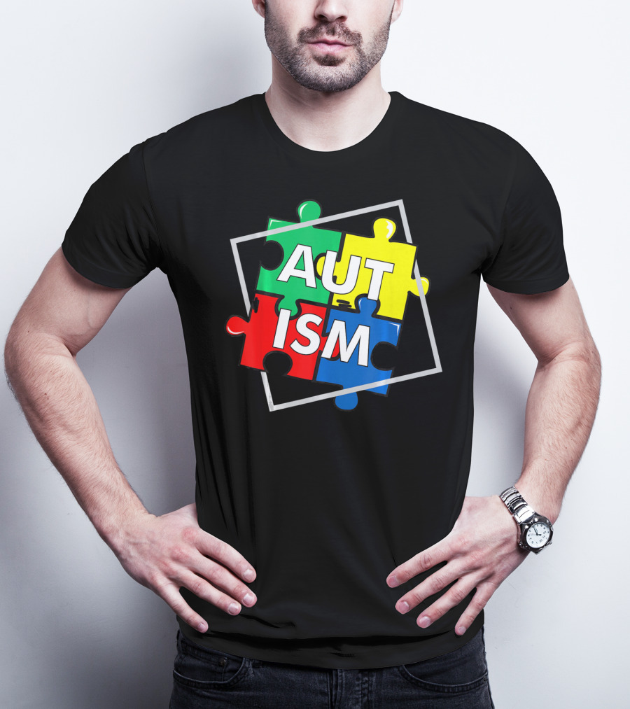Autism Puzzle Awareness Day Colorful Puzzle Pieces T-Shirt
