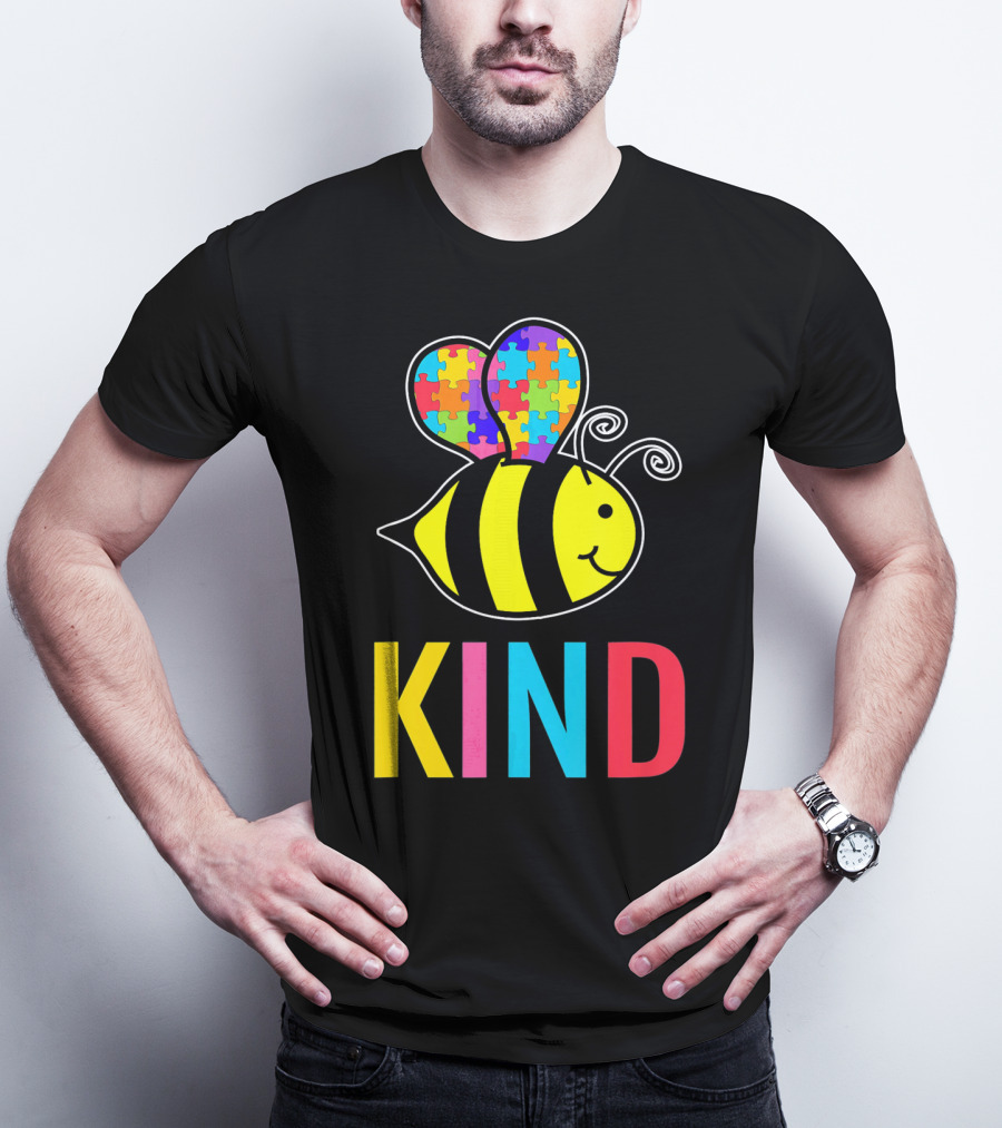 Autism Awareness Bee With Puzzle Wings KIND T-Shirt