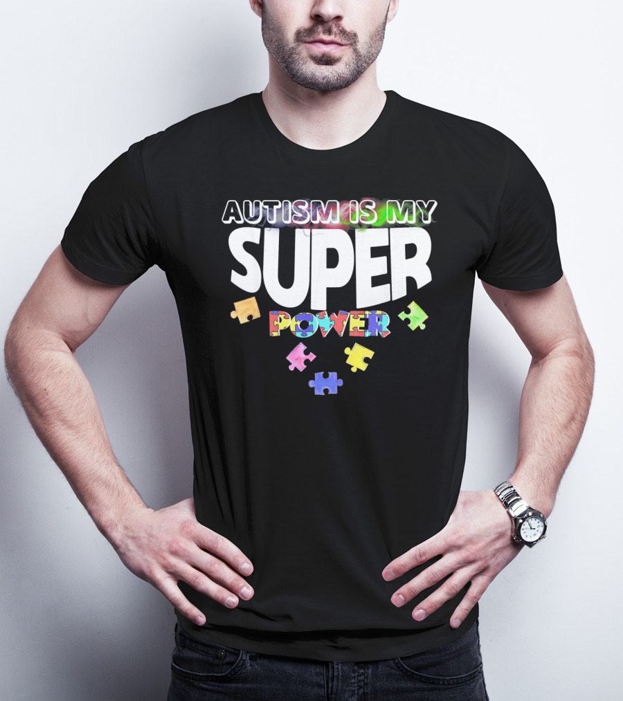 Autism Is My Super Power Puzzle Pieces T-Shirt