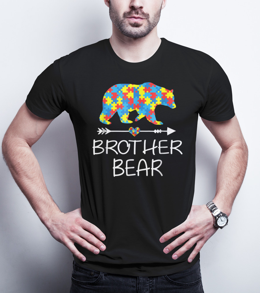 Brother Bear Autism Puzzle Pattern Awareness T-Shirt