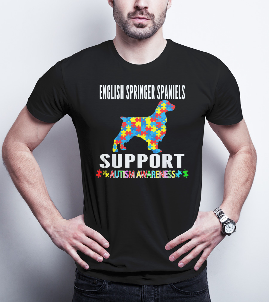 English Springer Spaniels Support Autism Awareness T-Shirt
