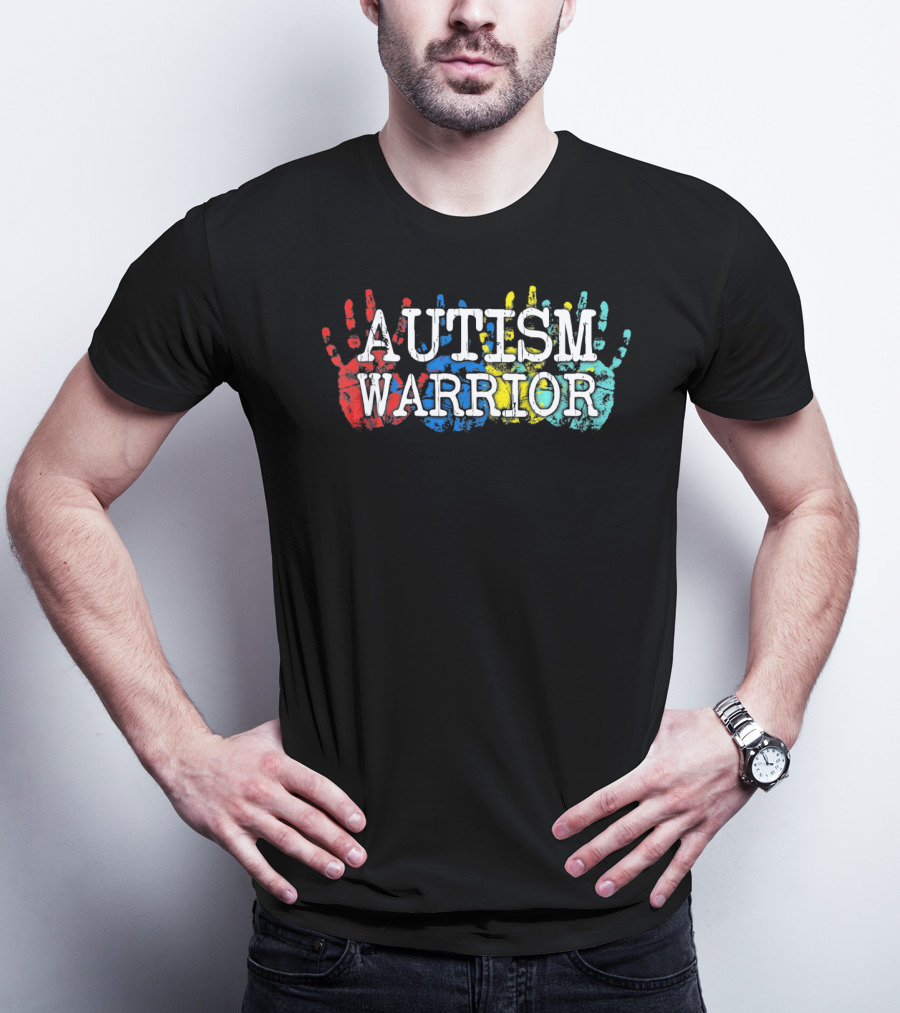 AUTISM WARRIOR Handprint Colors T-Shirt