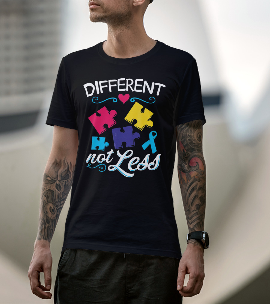 Different Not Less Autism Awareness Puzzle T-Shirt