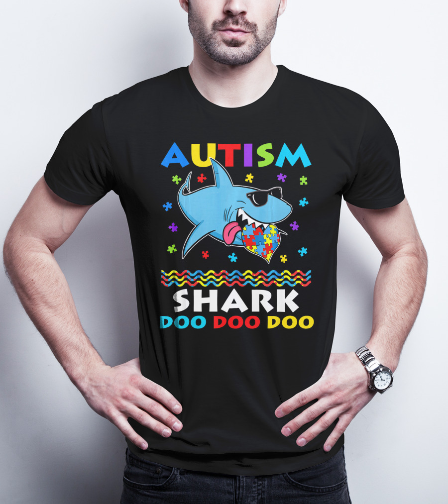 Autism Shark Doo Doo Doo Funny Awareness Day T-Shirt