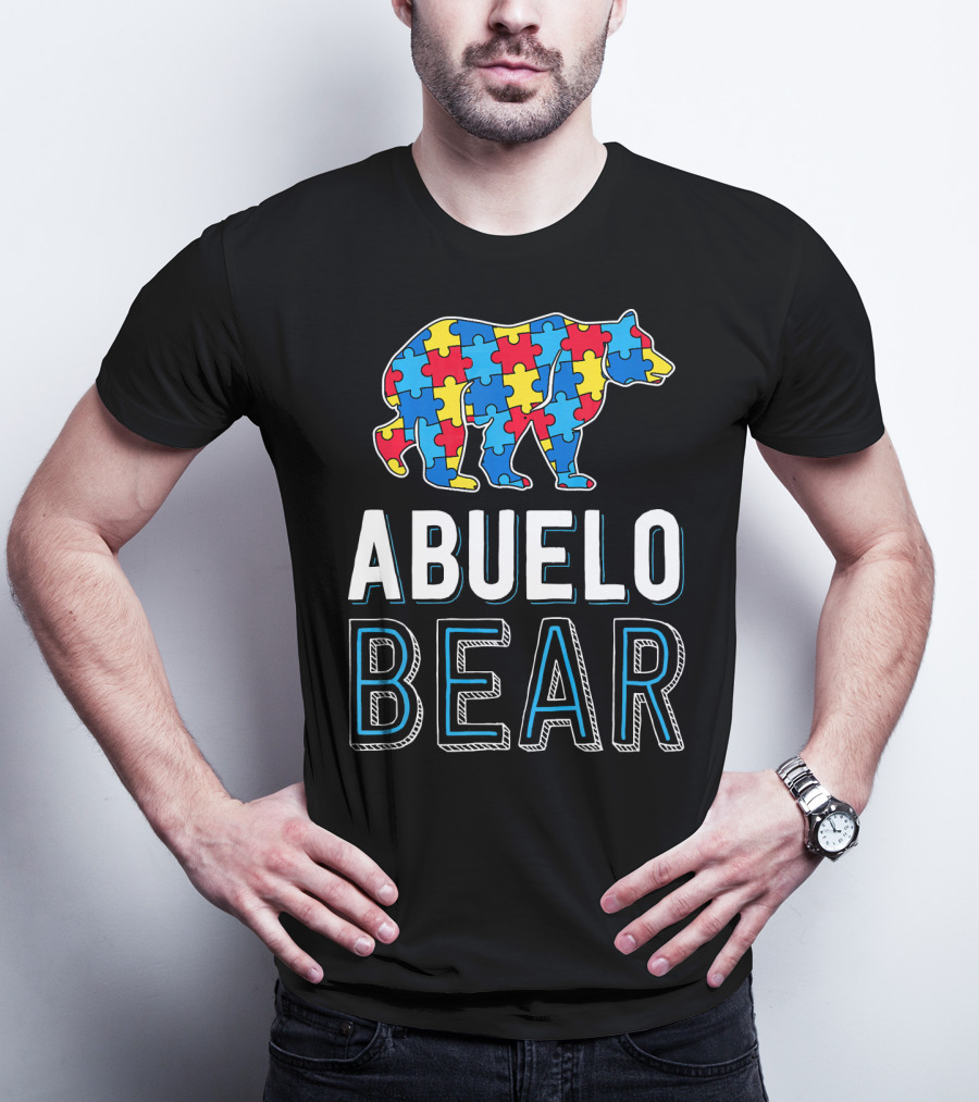 Abuelo Bear Autism Puzzle Awareness T-Shirt