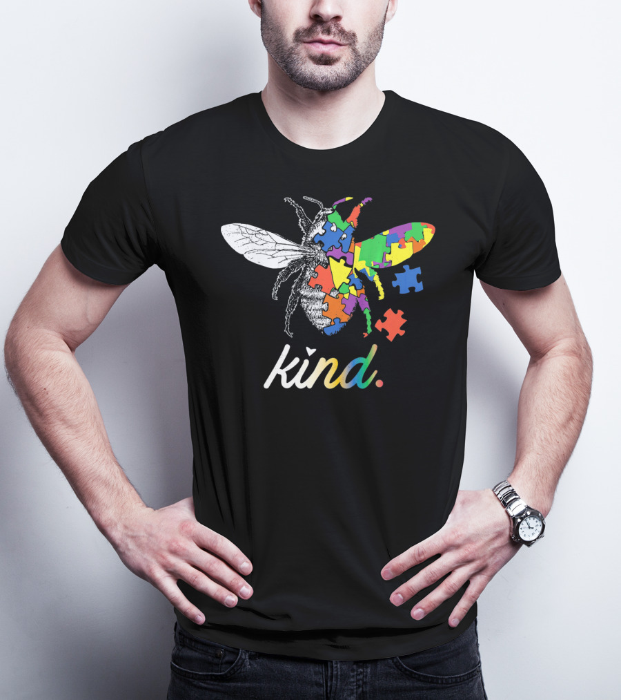 Bee Kind Beautiful Puzzle Autism Awareness T-Shirt