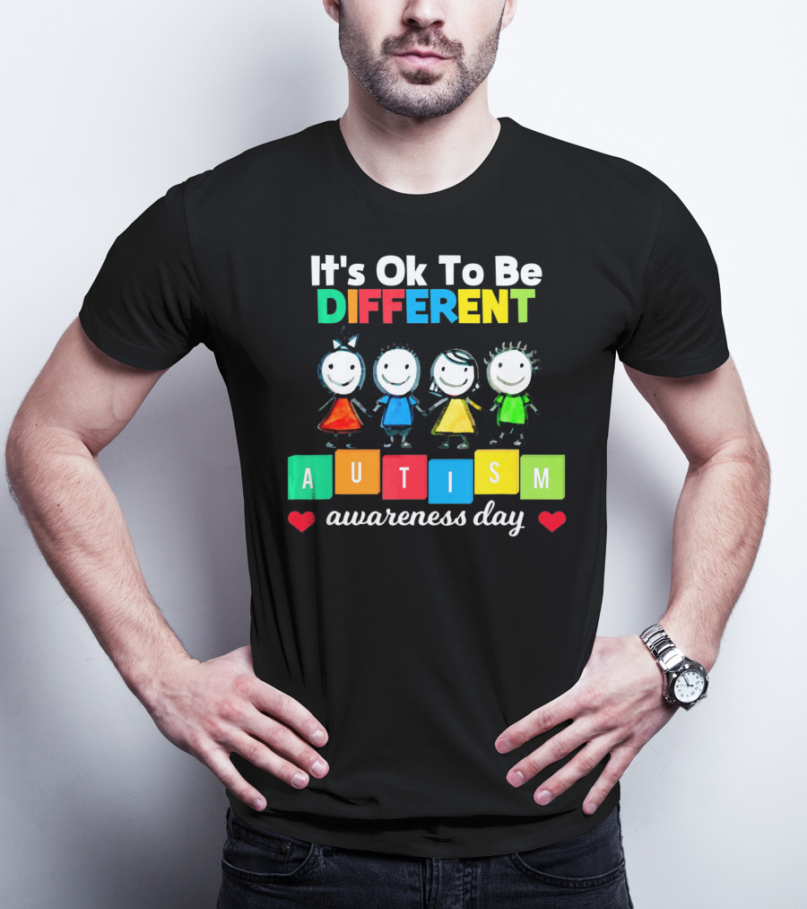 It's Ok To Be Different Autism Awareness Day T-Shirt