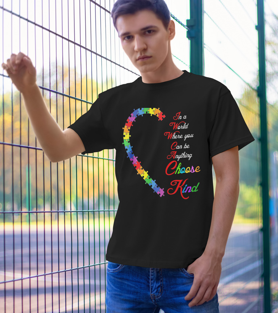 Choose Kind Autism Awareness Puzzle Heart T-Shirt