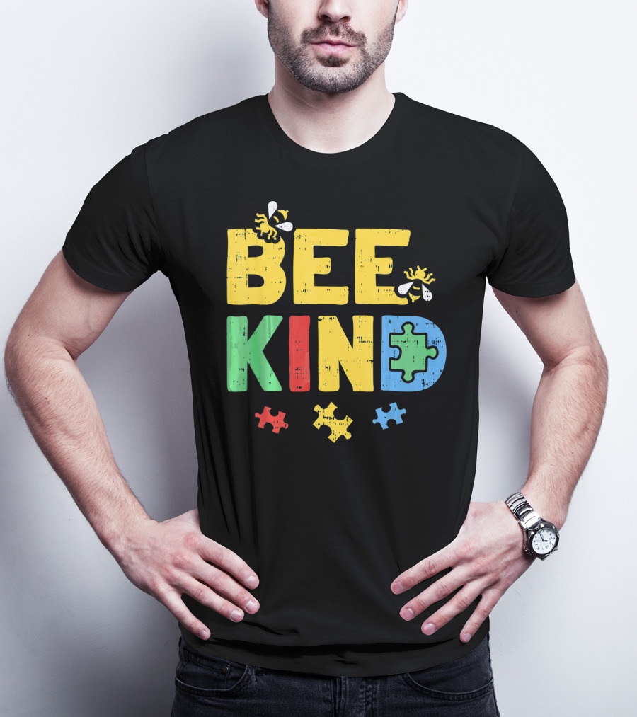 BEE KIND Puzzle Autism Awareness Bees T-Shirt