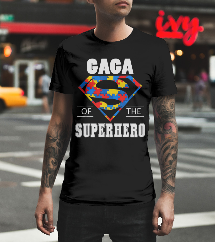 Gaga Superhero Autism Awareness Day T-Shirt