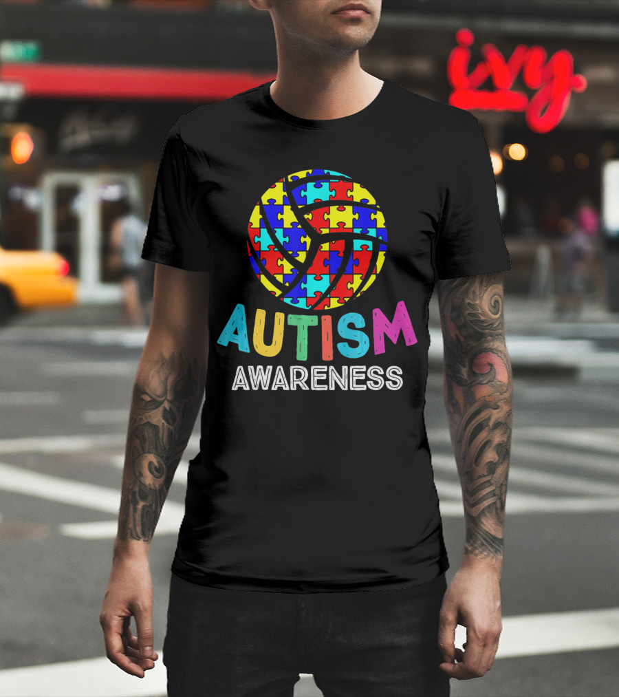 Autism Awareness Volleyball Puzzle T-Shirt