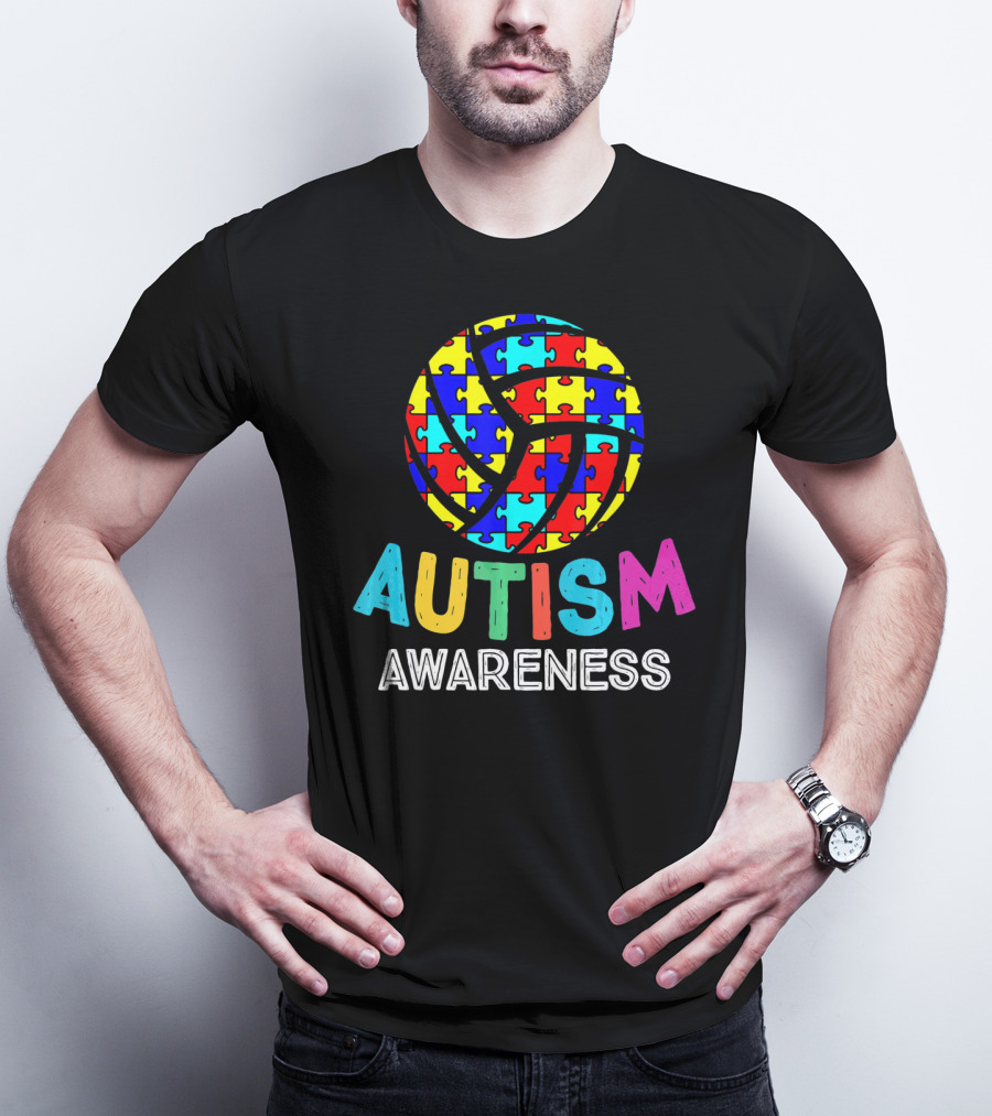 Autism Awareness Volleyball Puzzle T-Shirt