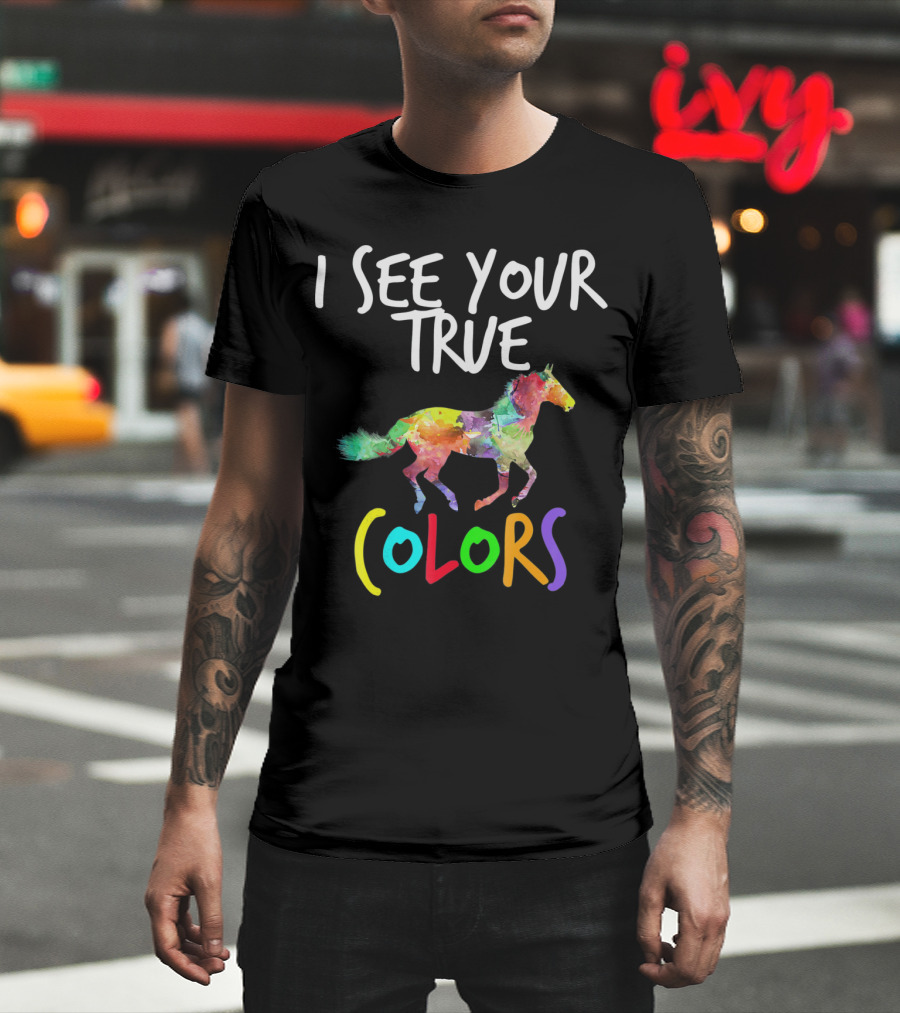 I See Your True Colors Autism Awareness Horse T-Shirt