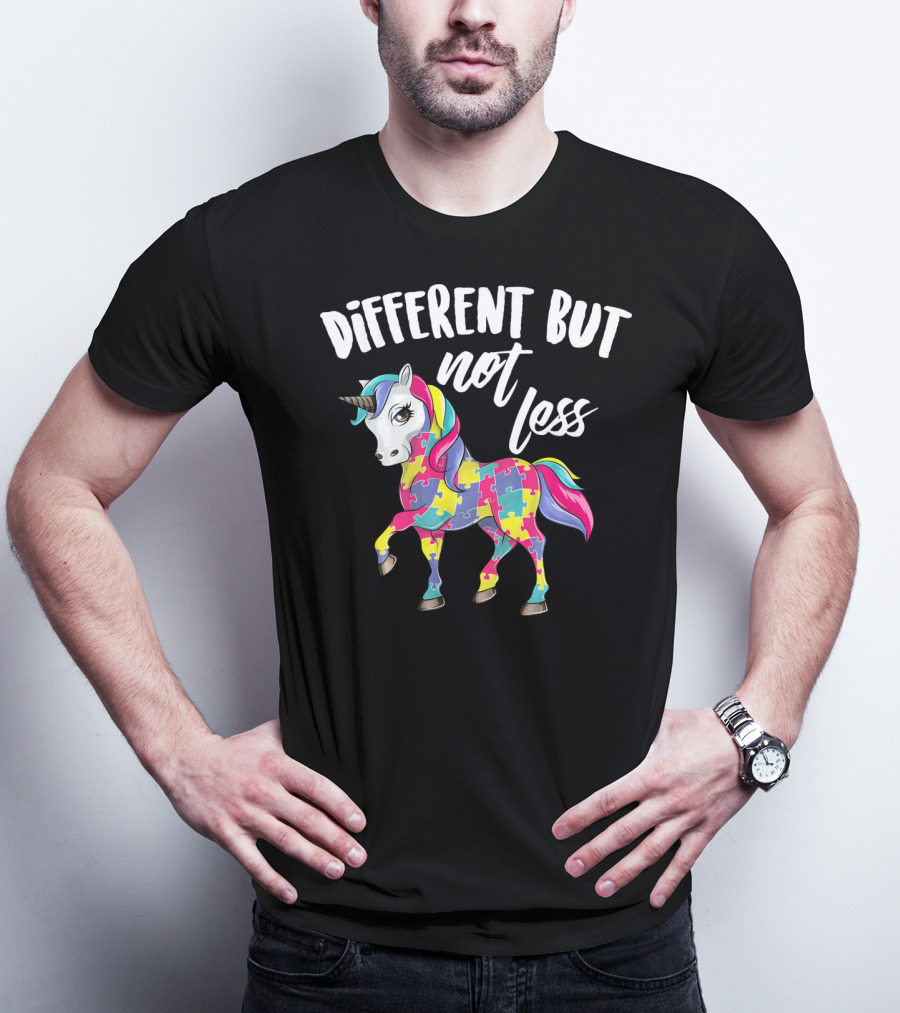 Different But Not Less Unicorn Puzzle Piece T-Shirt