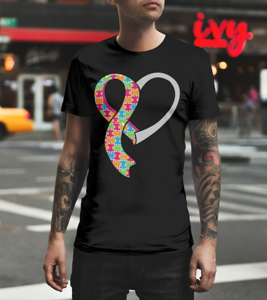 Puzzle Heart Autism Awareness T-Shirt