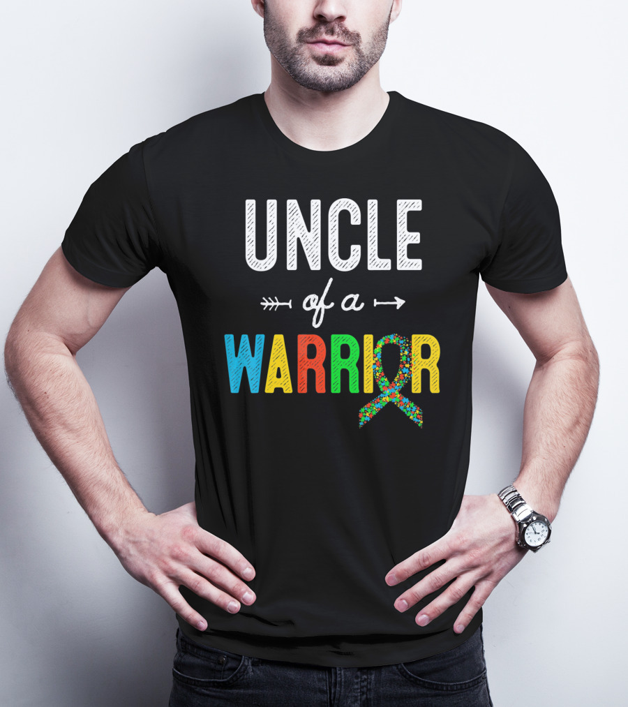 Uncle Of A Warrior Autism Awareness Puzzle T-Shirt