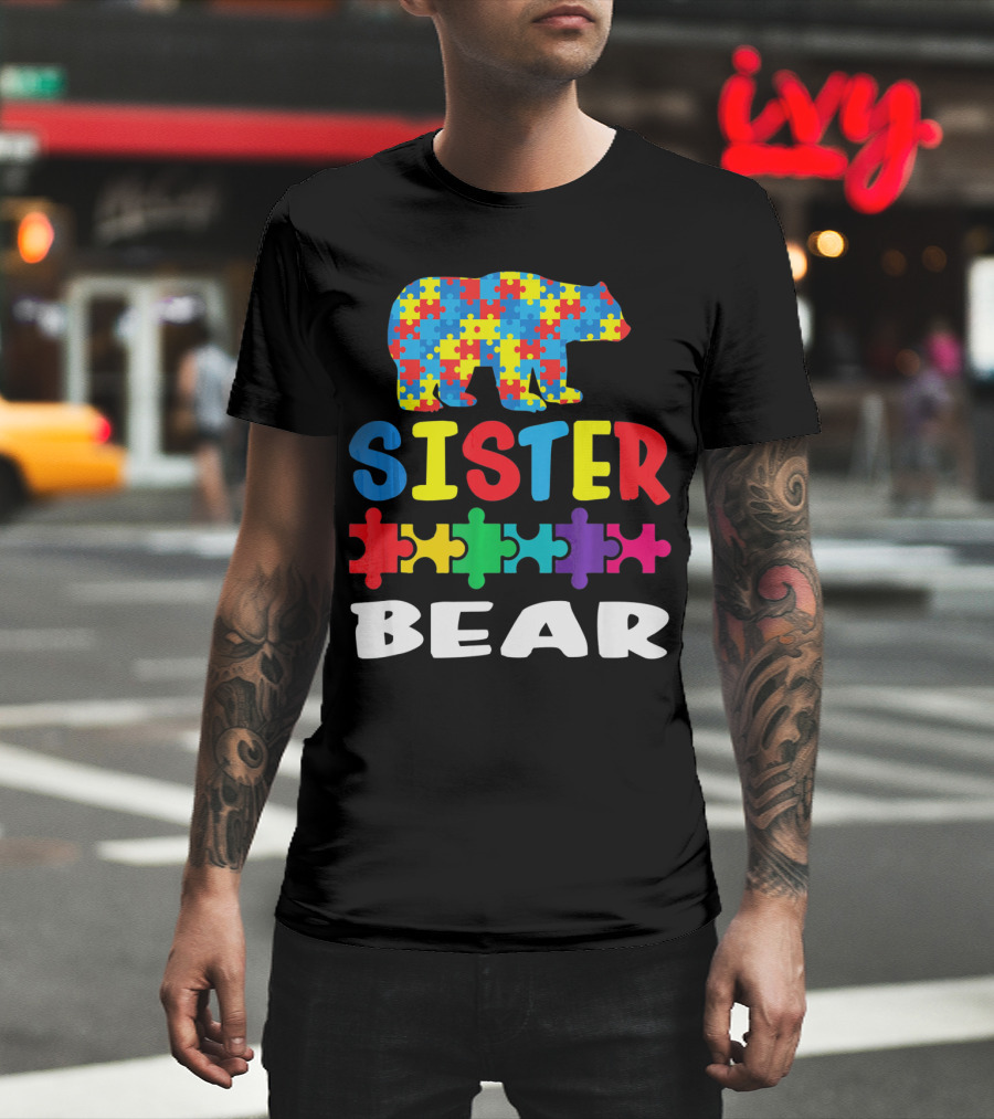 Sister Bear Puzzle Autism Kid T-Shirt