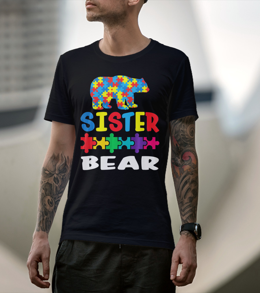 Sister Bear Puzzle Autism Kid T-Shirt
