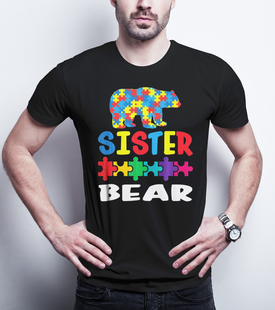 Sister Bear Puzzle Autism Kid T-Shirt