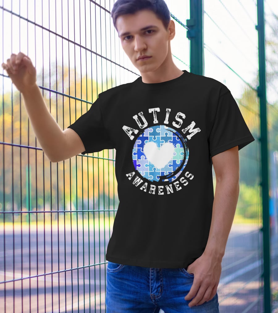 Autism Awareness Heart Puzzle T-Shirt