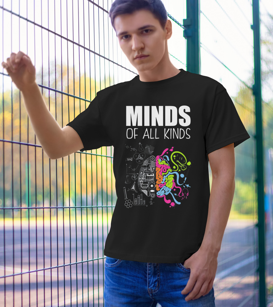 Minds Of All Kinds Neurodiversity Brain ADHD Autism T-Shirt