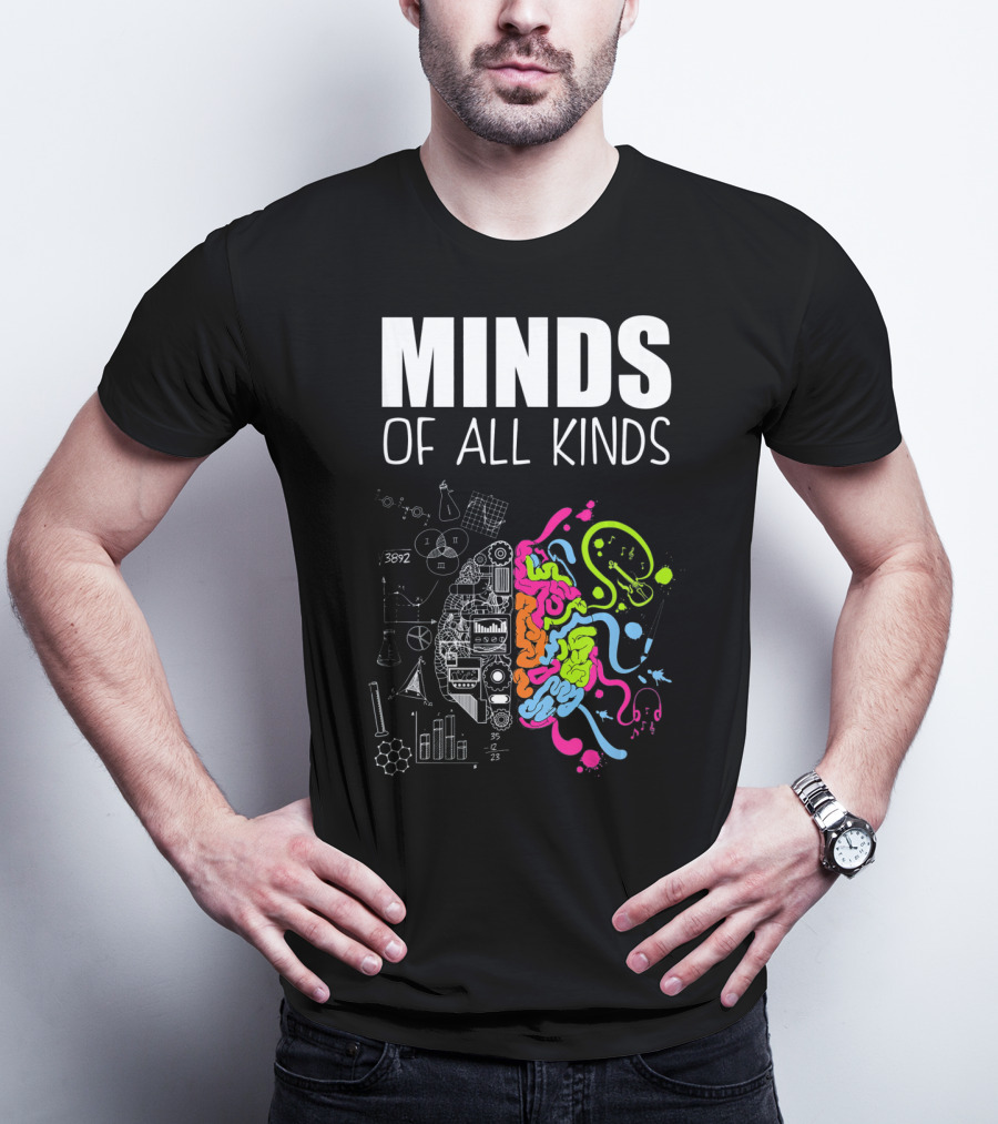 Minds Of All Kinds Neurodiversity Brain ADHD Autism T-Shirt