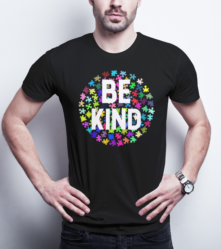 Be Kind Puzzle Pieces Autism Awareness T-Shirt