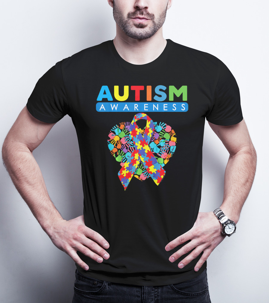 Autism Awareness Puzzle Ribbon Heart T-Shirt