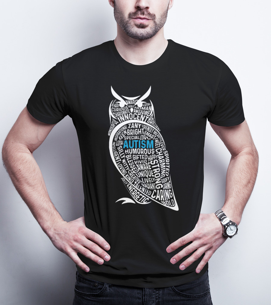 Autism Awareness Owl Innocent Bright Caring Strong Energetic Unique T-Shirt