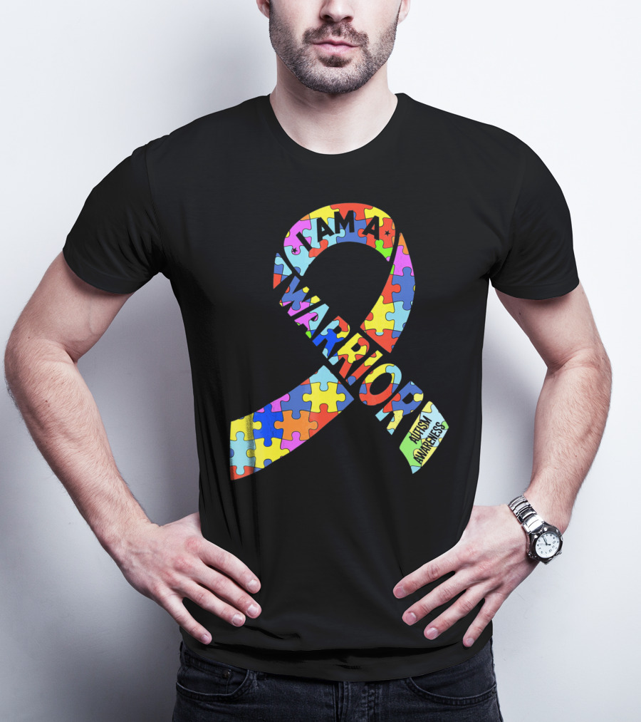 I Am A Warrior Autism Awareness Puzzle T-Shirt