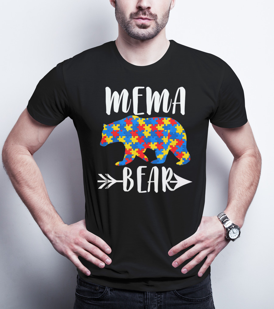 Mema Bear Autism Awareness Puzzle T-Shirt