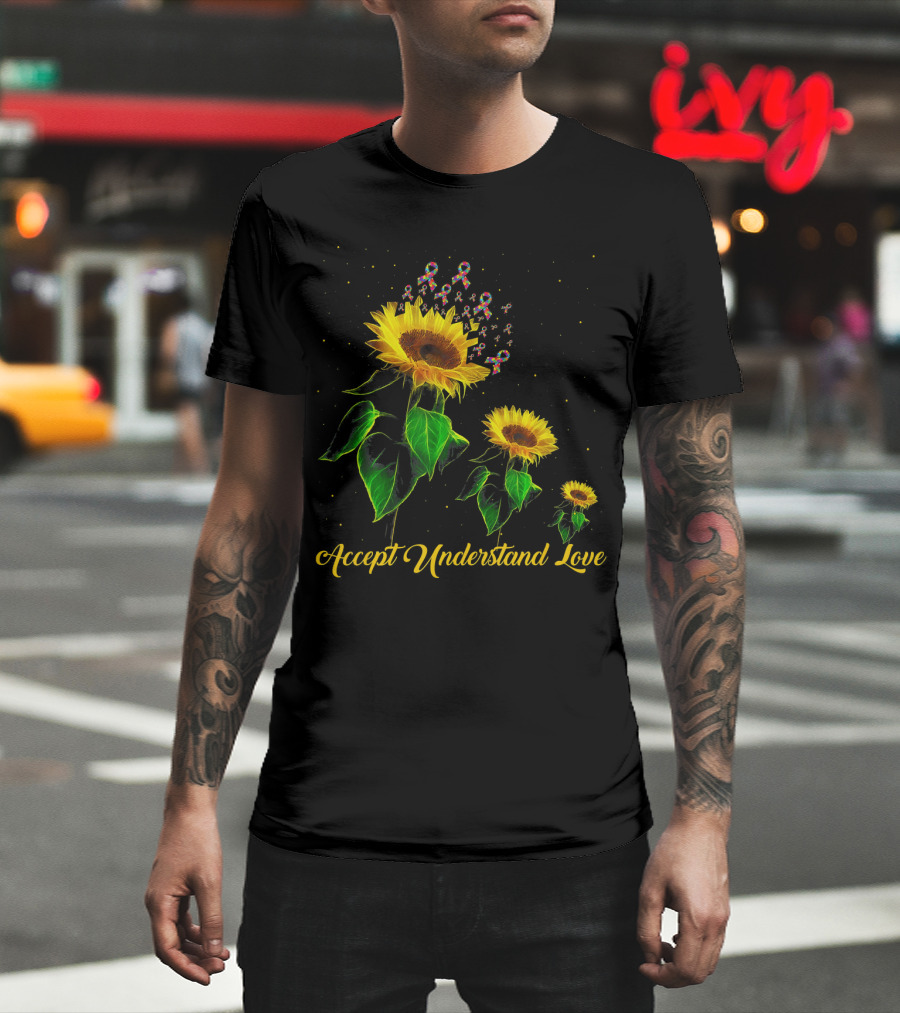 Accept Understand Love Sunflower Autism T-Shirt